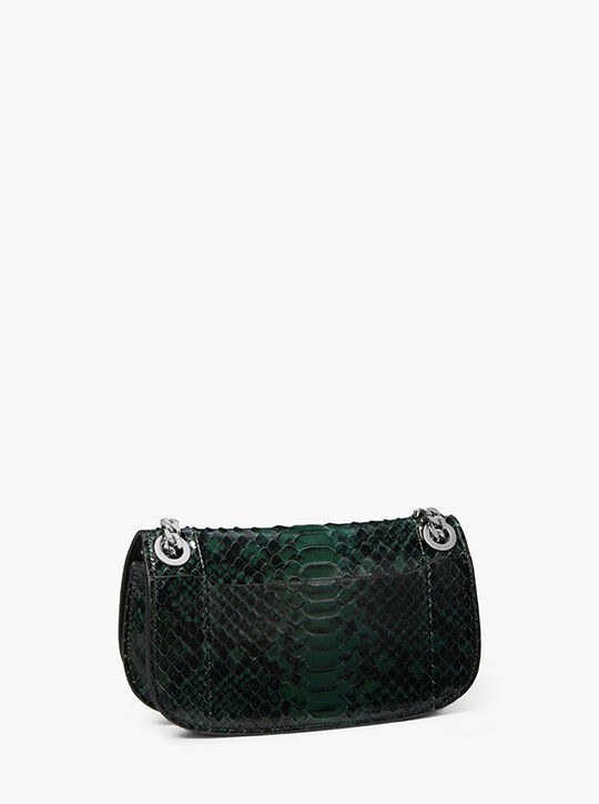 Christie Mini Python Embossed Leather Envelope Bag, FOREST | Michael ...